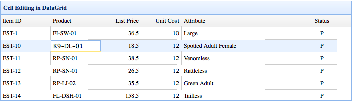 JQuery EasyUI Cell Editing In DataGrid 